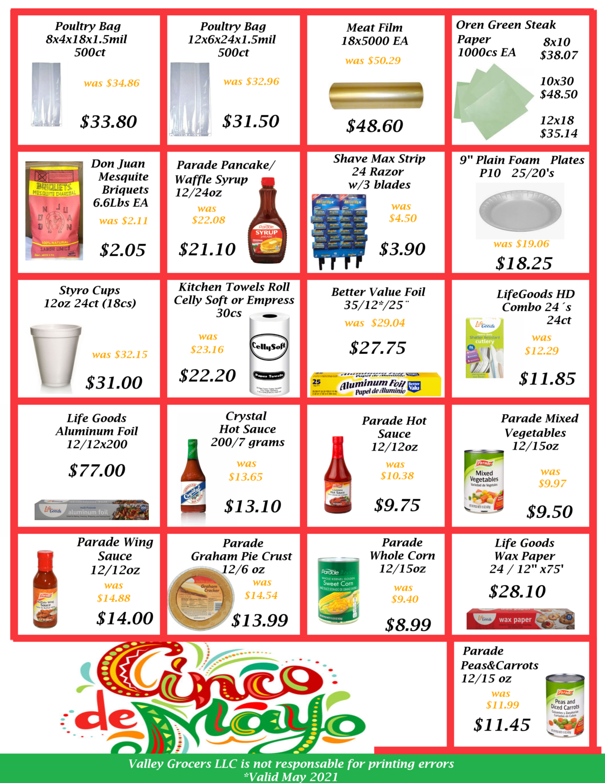 Sales Flyer - Valley Grocers, LLC dba E de la Garza