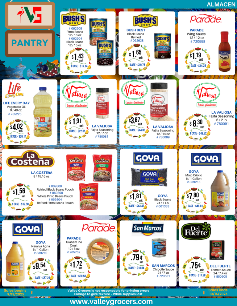 Sales Flyer - Valley Grocers, LLC dba E de la Garza