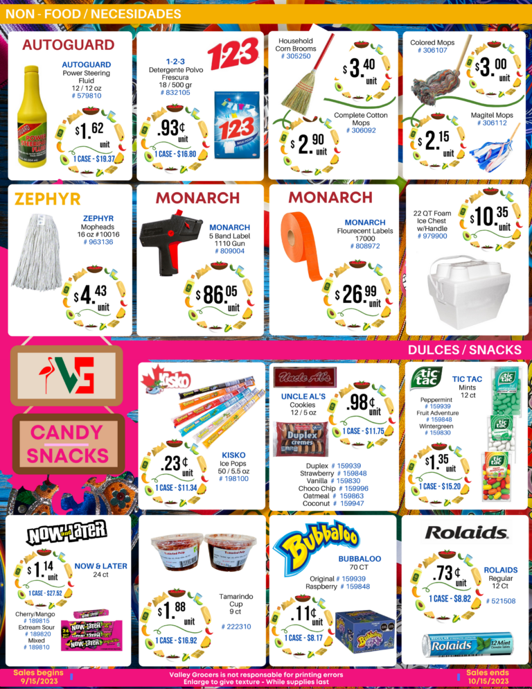 Sales Flyer - Valley Grocers, LLC dba E de la Garza